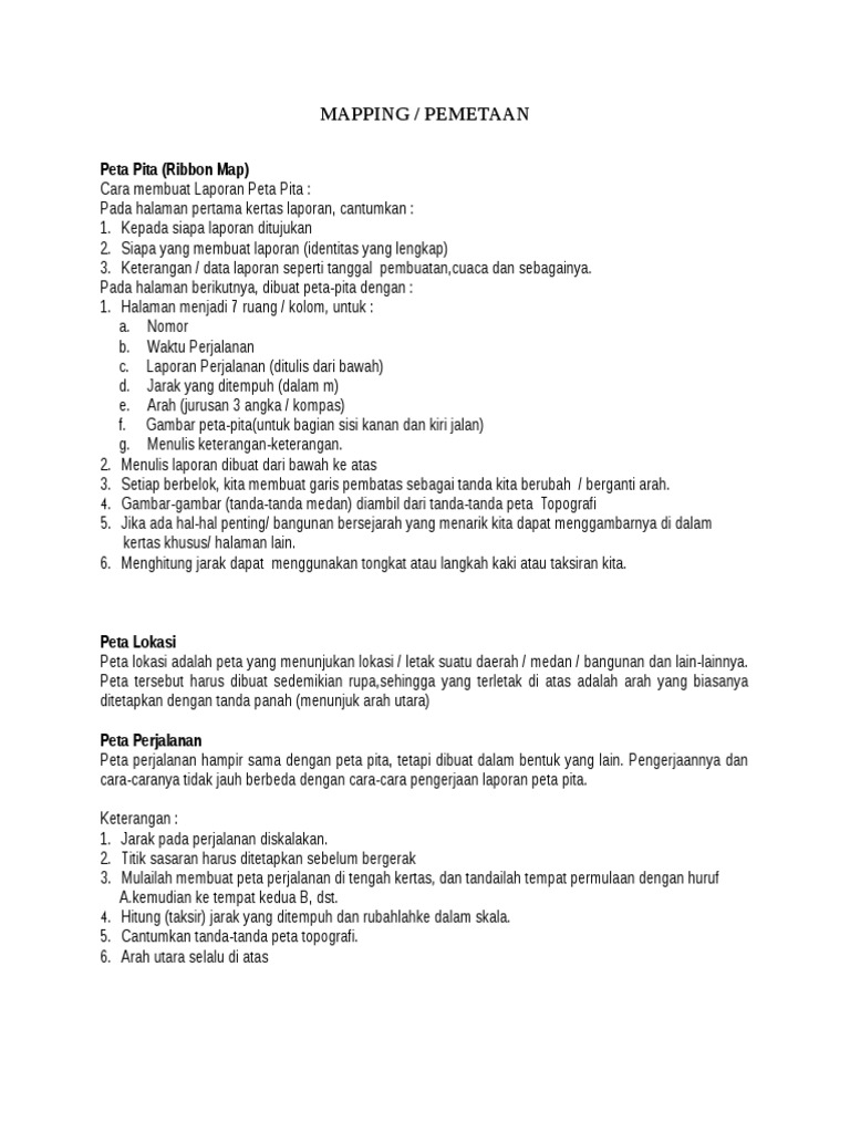 Mapping / Pemetaan: Peta Pita (Ribbon Map) | PDF
