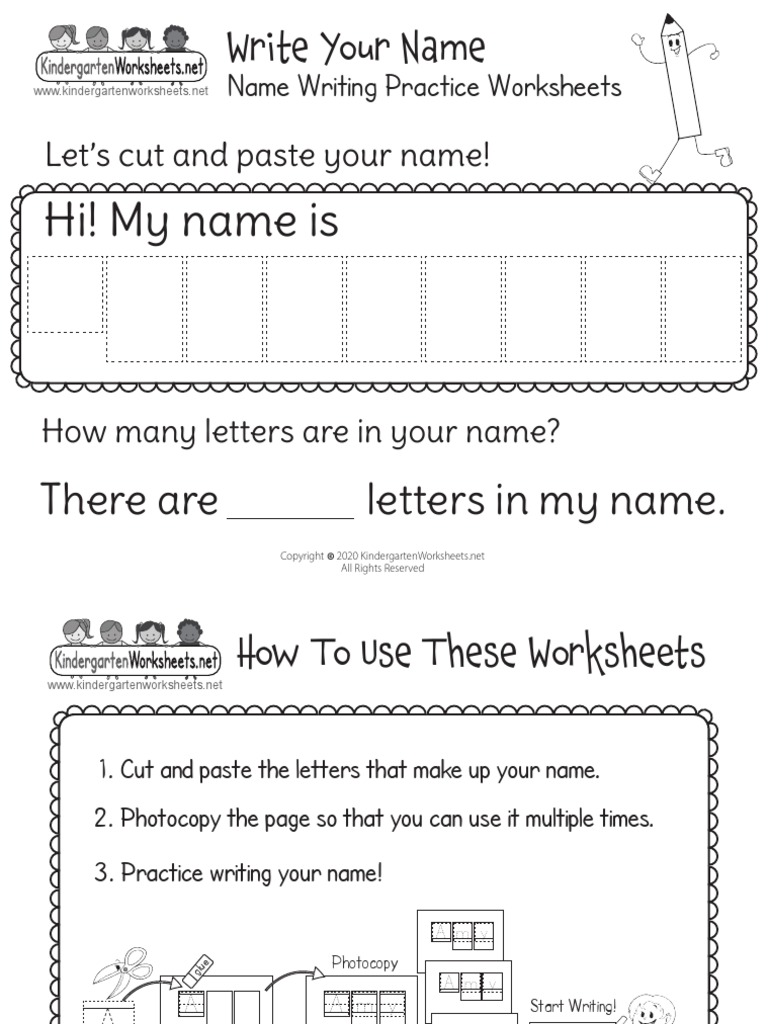 Write Your Name: Name Writing Practice Worksheets | PDF