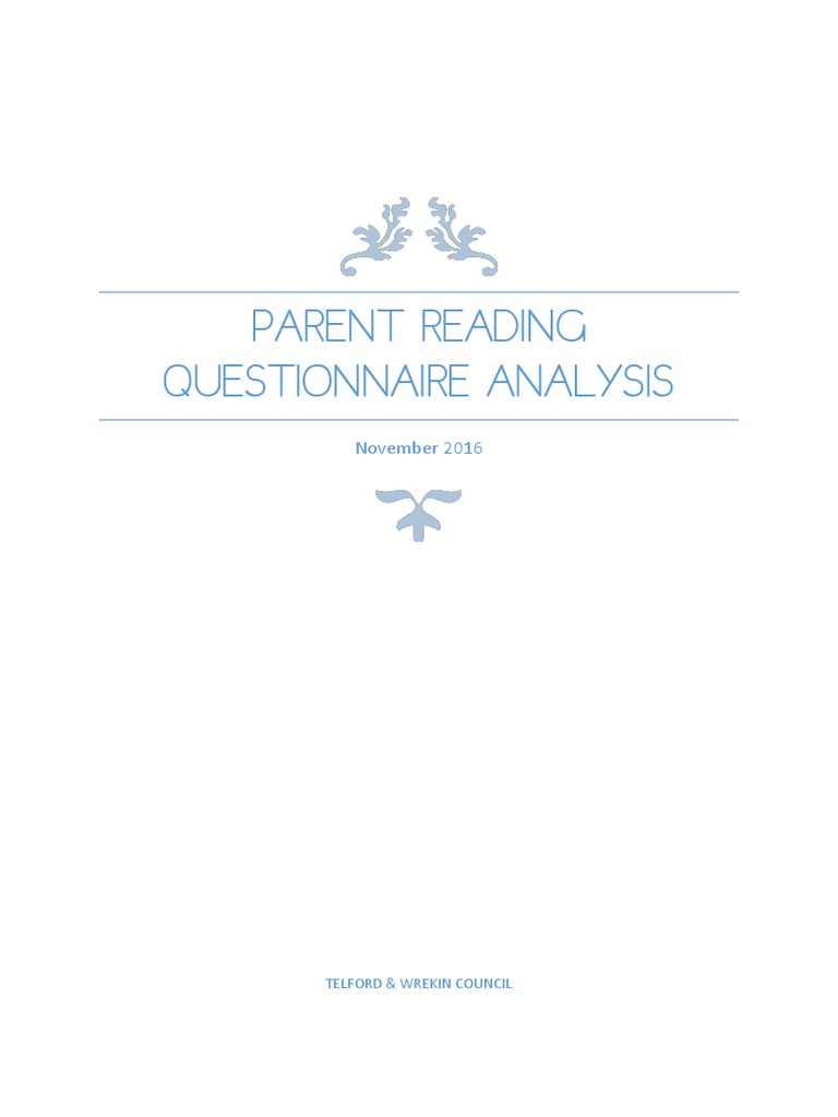 Parent Reading Questionnaire Analysis | PDF | Libraries | Questionnaire