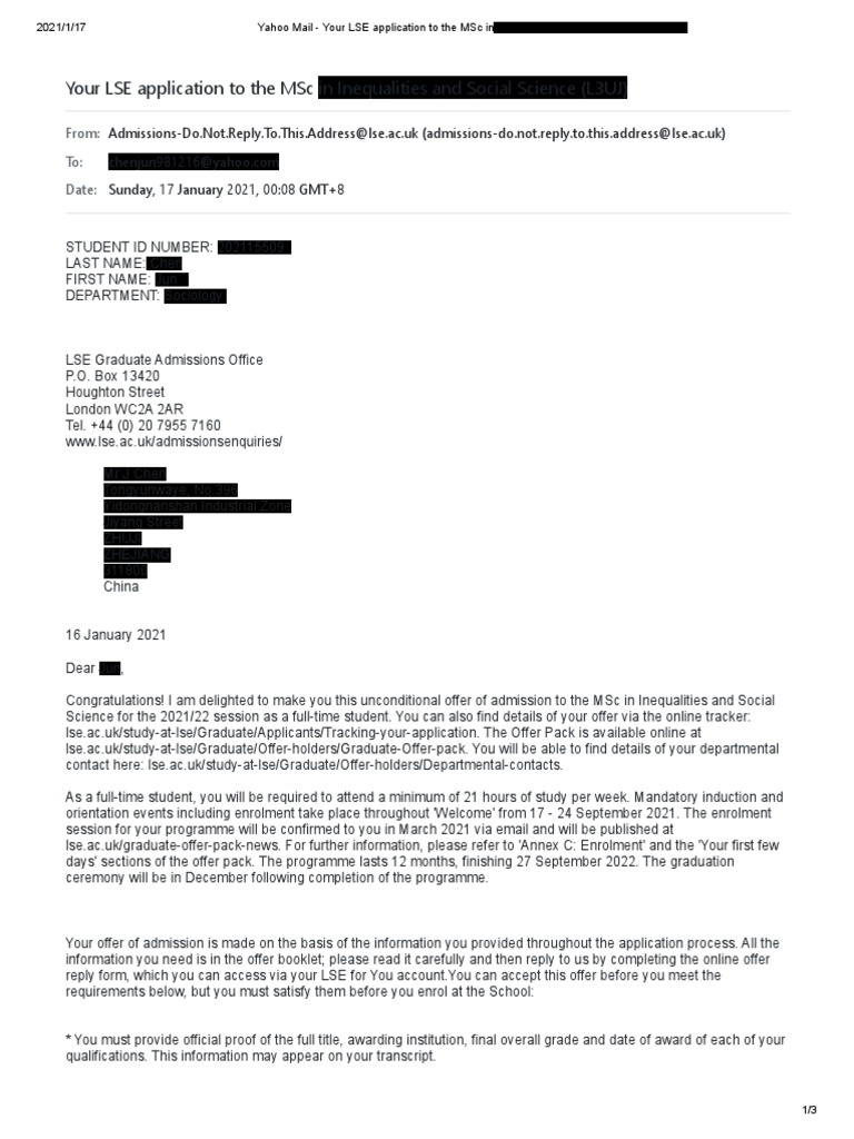 LSE Uncon Offer | PDF | London School Of Economics | Travel Visa