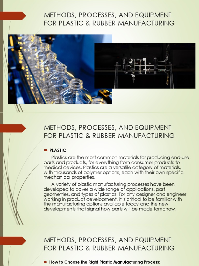 Methods, Processes, and Equipment For Plastic & Rubber Manufacturing ...