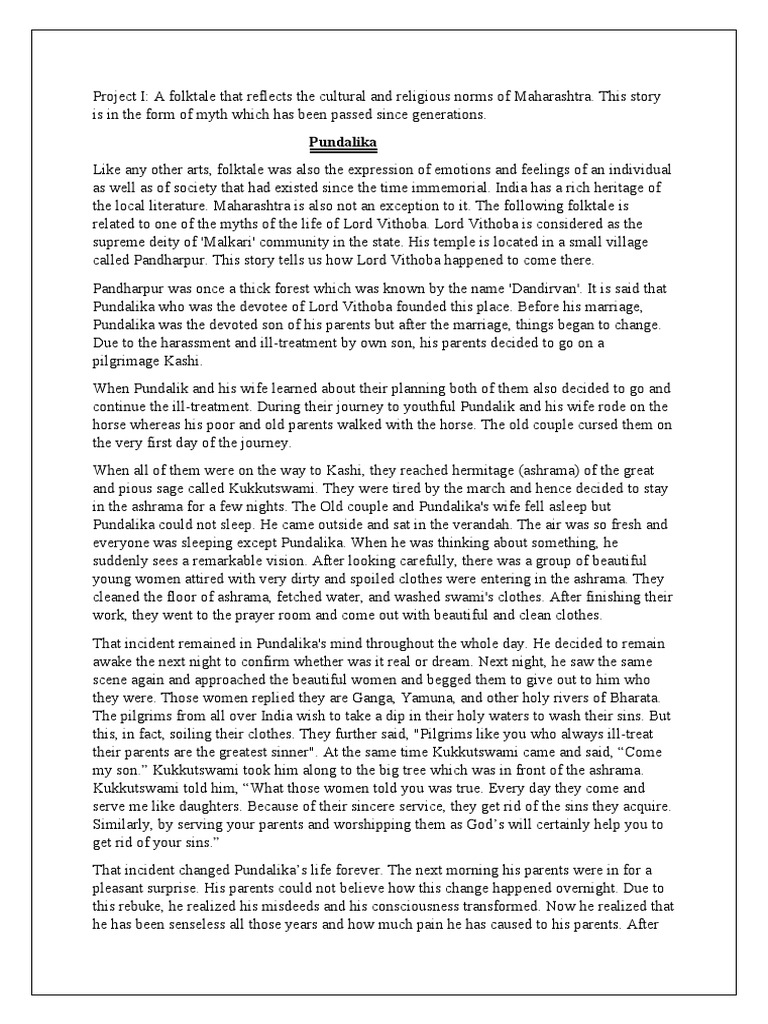 A Folktale of Pundalika | PDF | Krishna | Hinduism