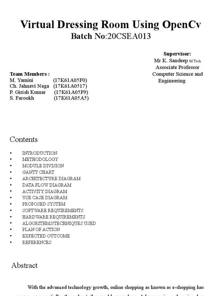 Virtual Dressing Room Using OpenCv | PDF | Software | Operating System