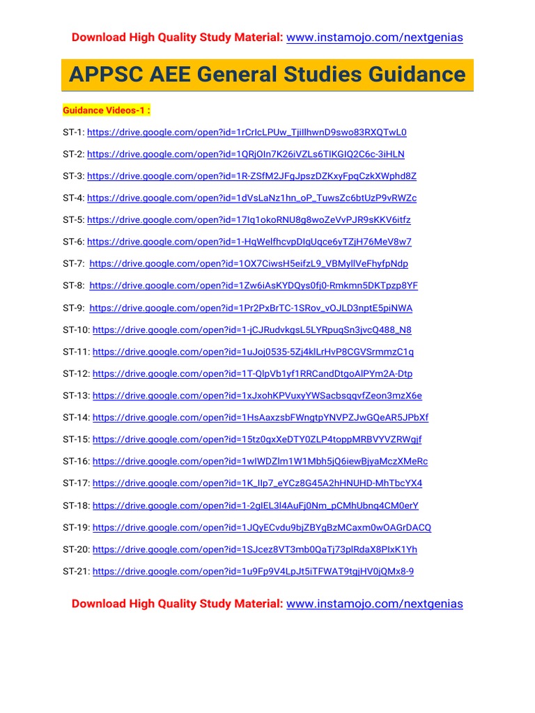 APPSC AEE General Studies Guidance: Download High Quality Study ...