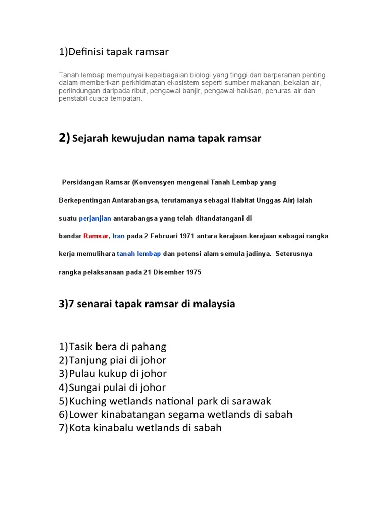 1) Definisi Tapak Ramsar | PDF