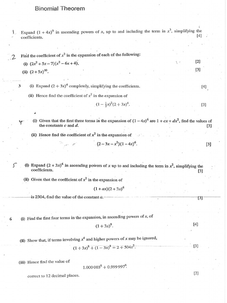 C2 Binomial Theorem | PDF