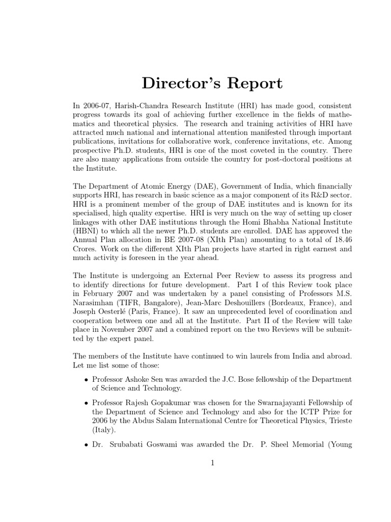 Director Report | PDF | Quantum Mechanics | Physics