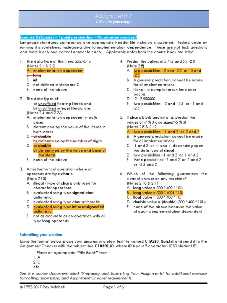 C1-Assignment 2 Requirements | PDF | C (Programming Language) | Scope ...