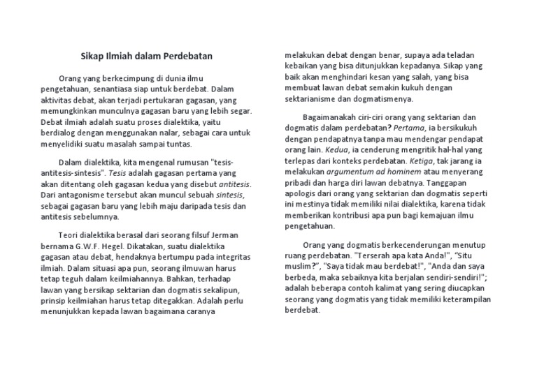 Dialog, Diskusi, Debat Kusir | PDF