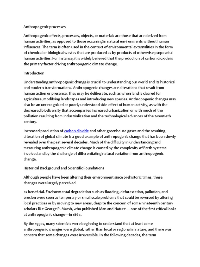 Understanding Anthropogenic Change | PDF | Biodiversity | Soil