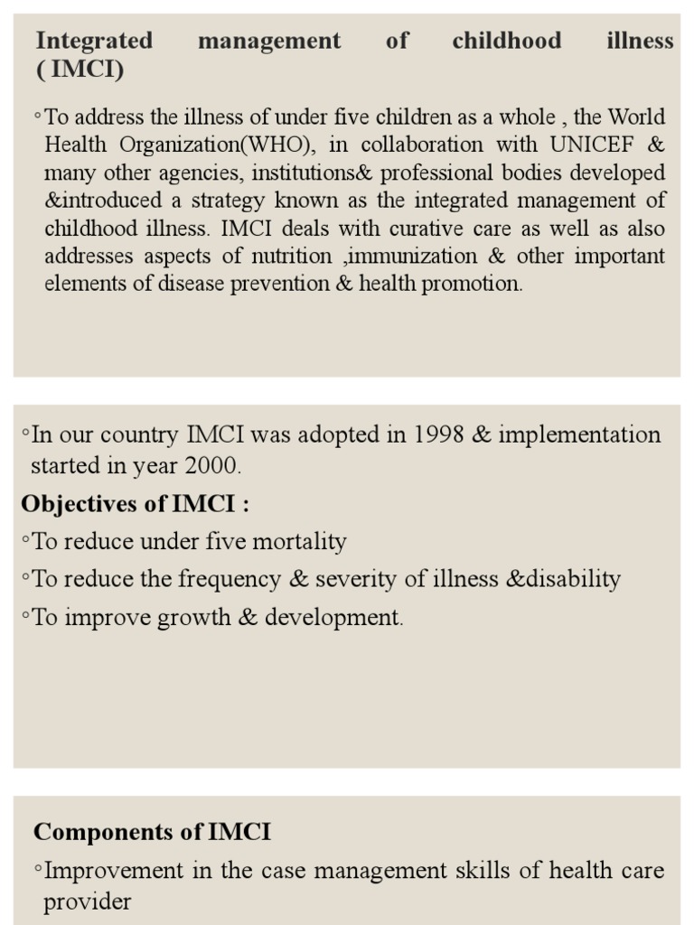 Integrated Management of Childhood Illness (Imci) | PDF | Infant ...