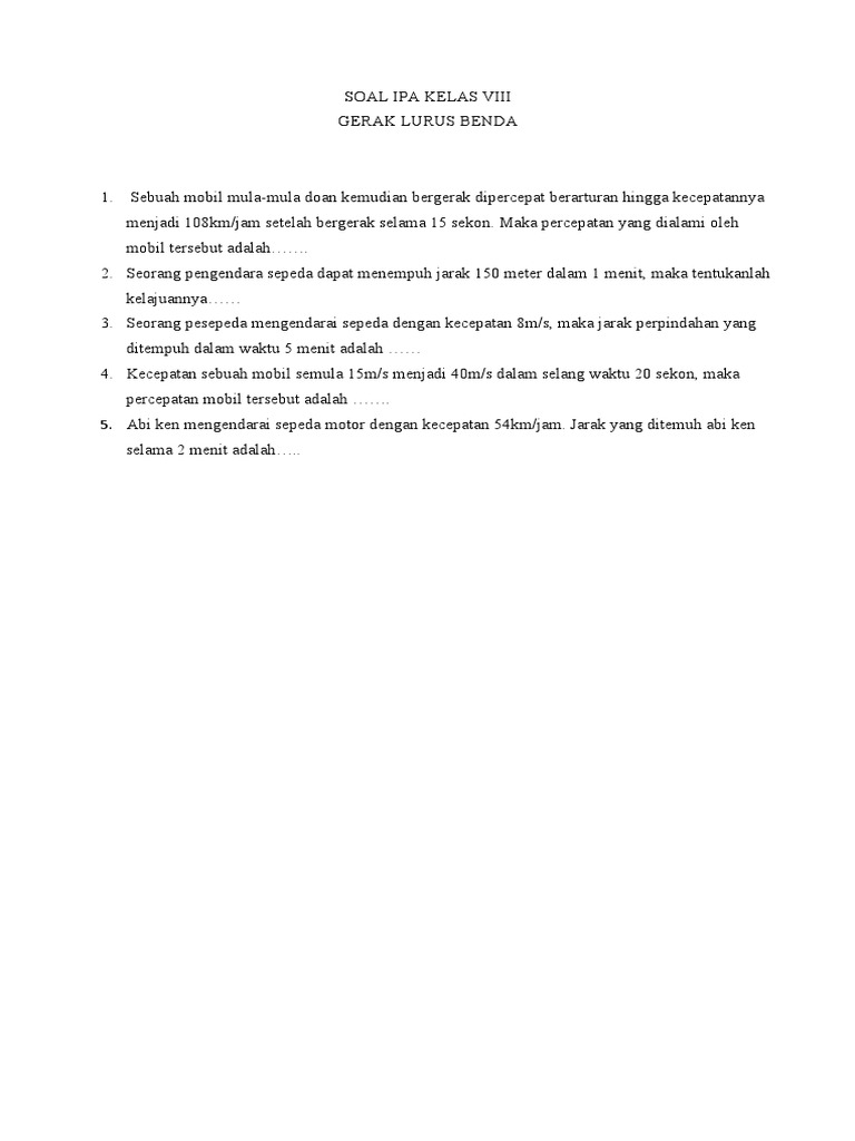 Soal Ipa Kelas Viii GLB | PDF