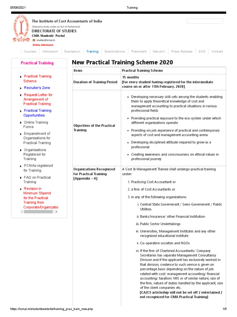 New Practical Training Scheme 2020 | PDF | Accounting | Accountant