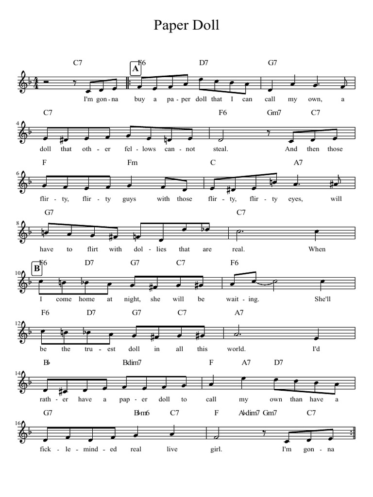 Paper Doll: G7 D7 F6 C7 | PDF