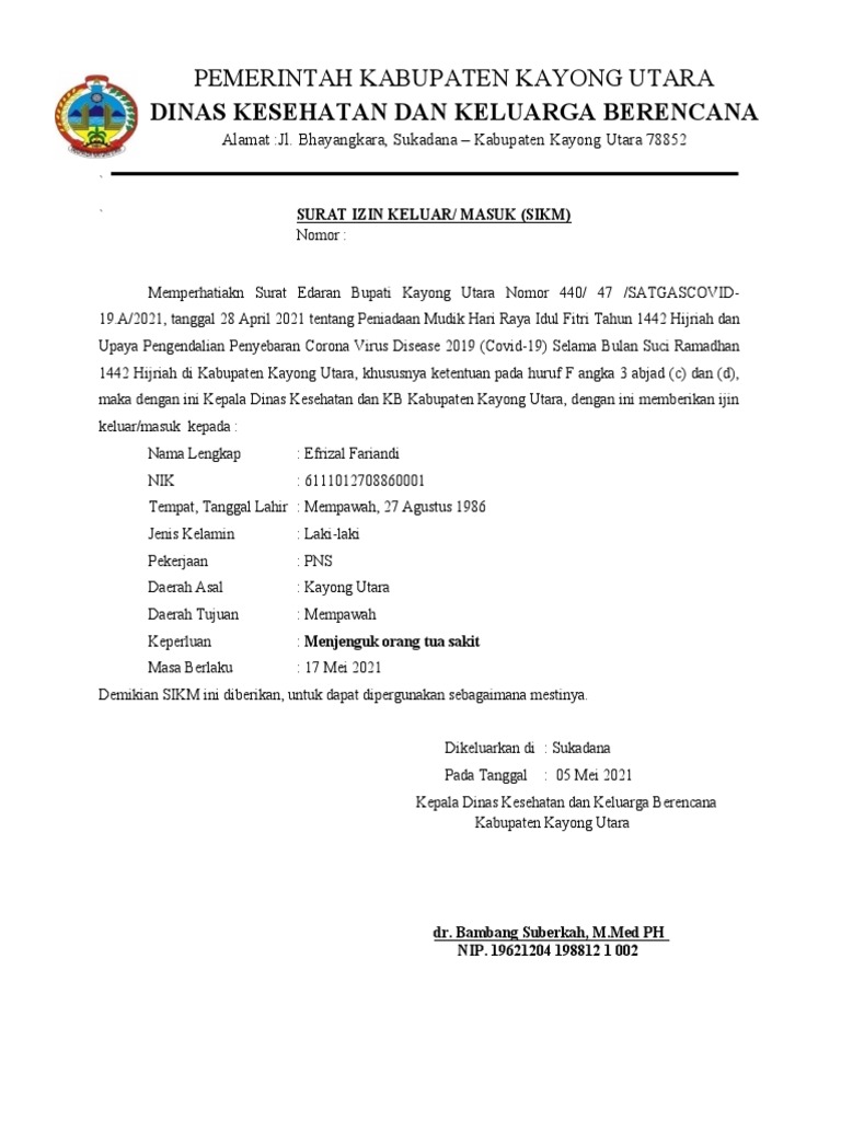 Surat Izin Keluar | PDF