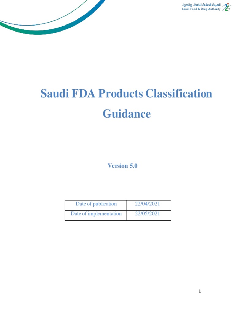 Class Guide SFDA | PDF | Dietary Supplements | Medical Device