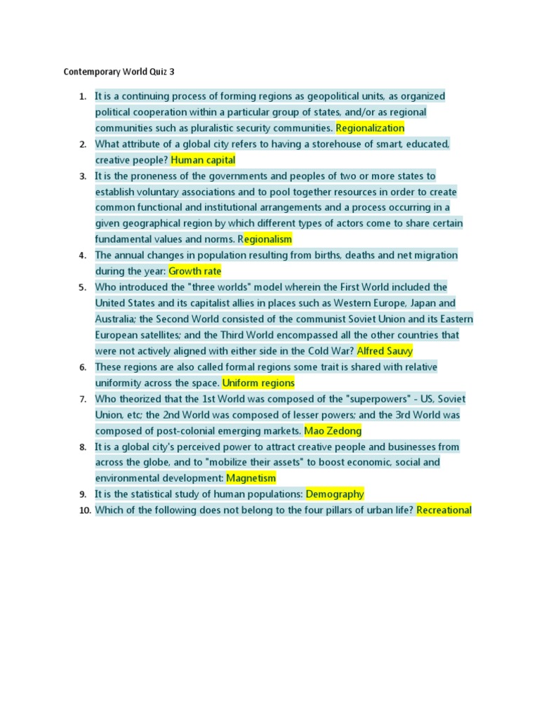 Geopolitical Concepts Quiz | PDF