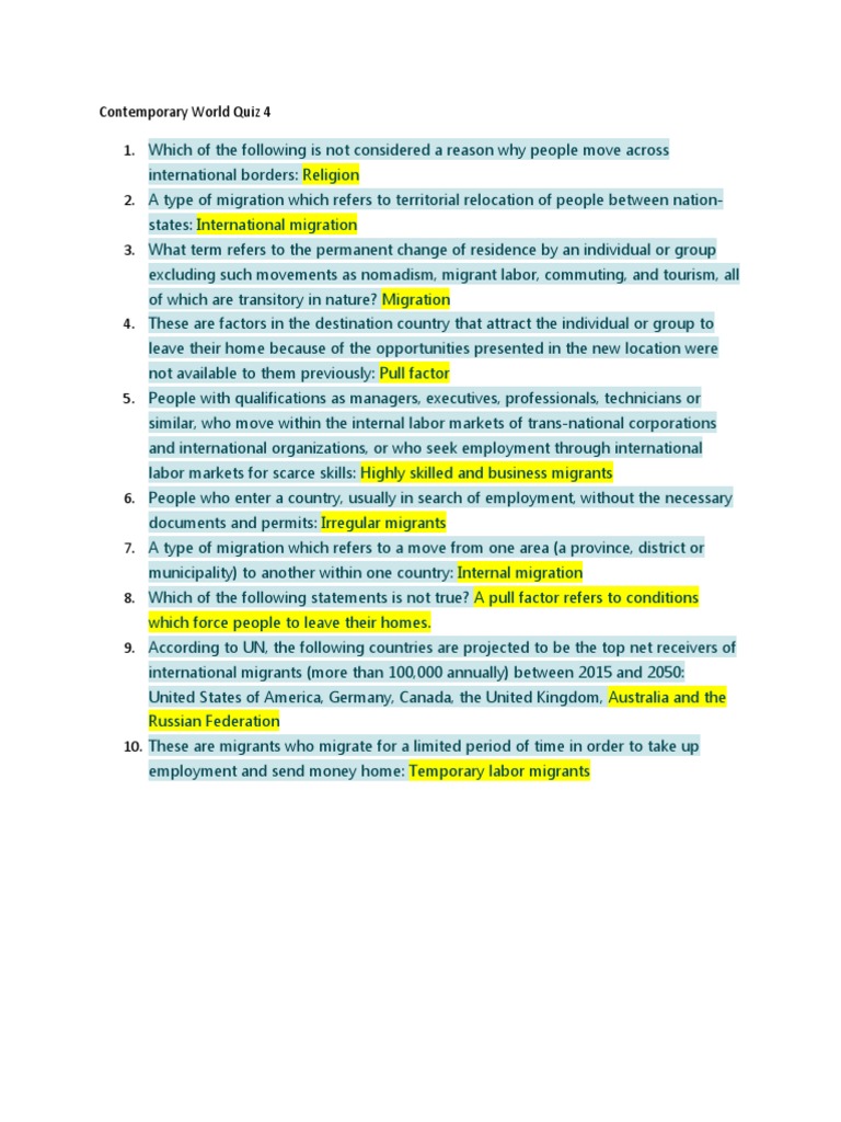 Key Concepts in Migration Trends | PDF