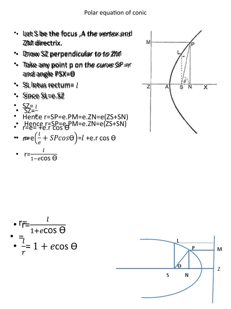 Polar Equations of Conic Sections | PDF | Perpendicular | Differential ...