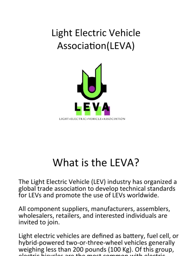 The Light Electric Vehicle Association: An Organization Promoting ...