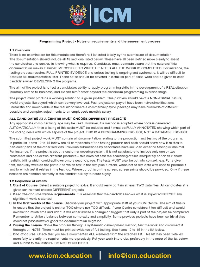 Programming Project Notes Pdf Computer Programming Variable 0235