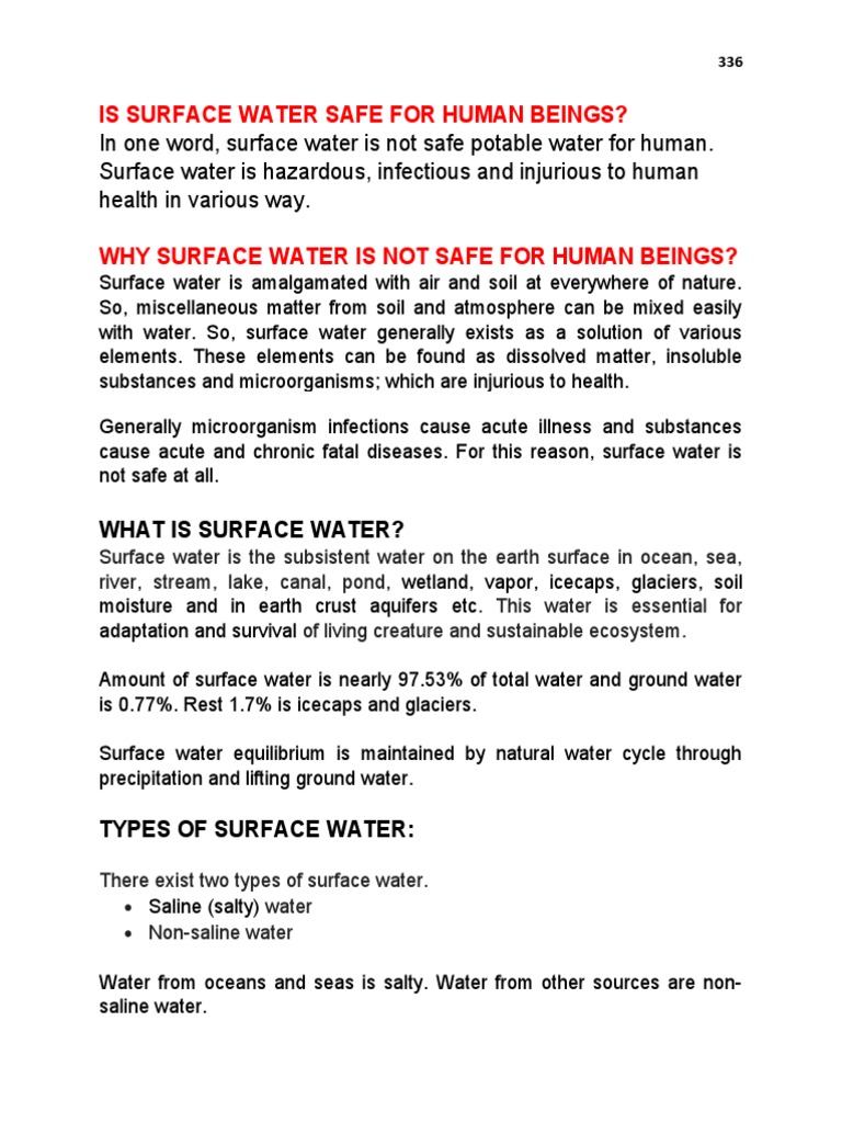 Surface Water - Part of Water | PDF