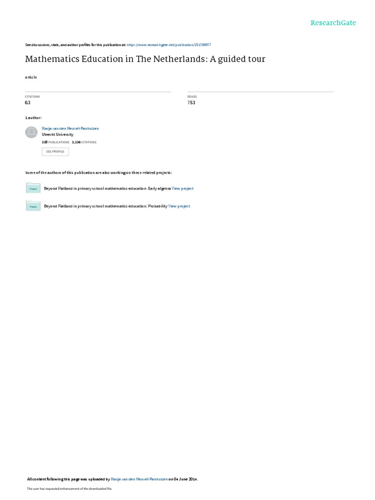 Mathematics Education in The Netherlands A Guided | PDF | Curriculum ...