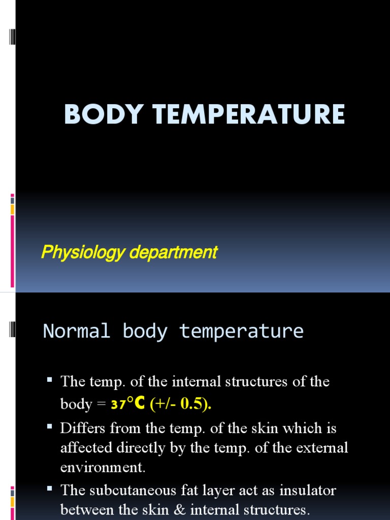 Body Temperature: Physiology Department | PDF | Hyperthermia ...