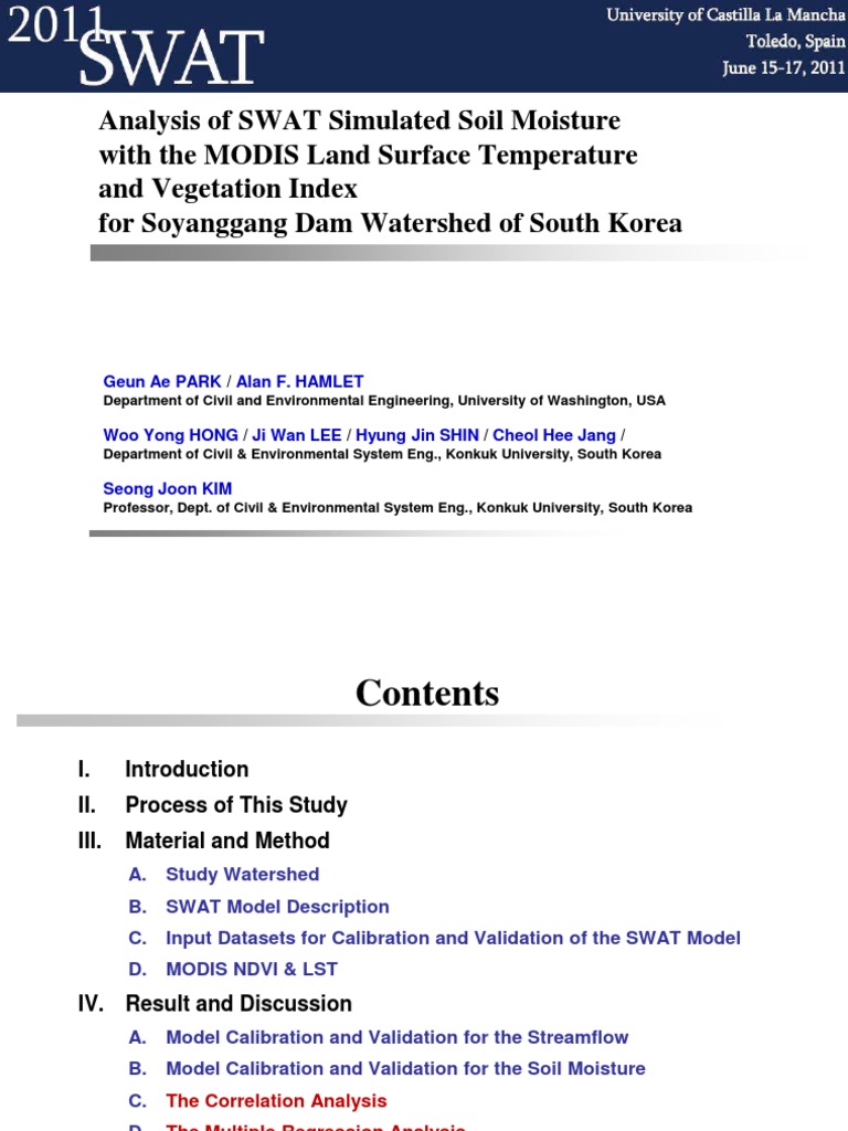 SWAT Soil Moisture Analysis Using MODIS Data | PDF | Coefficient Of ...