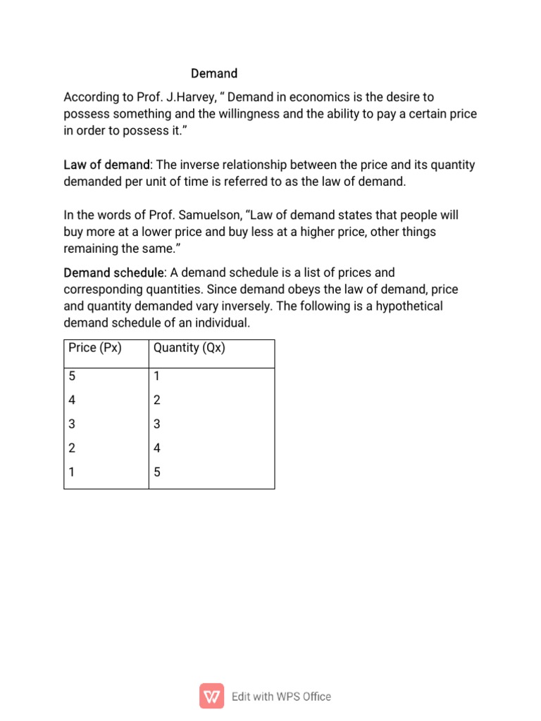 Concept of Demand and Supply | PDF