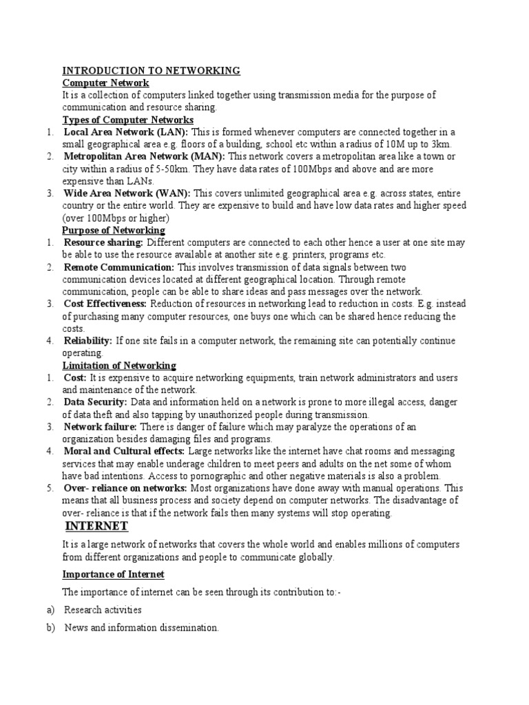Introduction To Networking | PDF | Computer Network | Internet