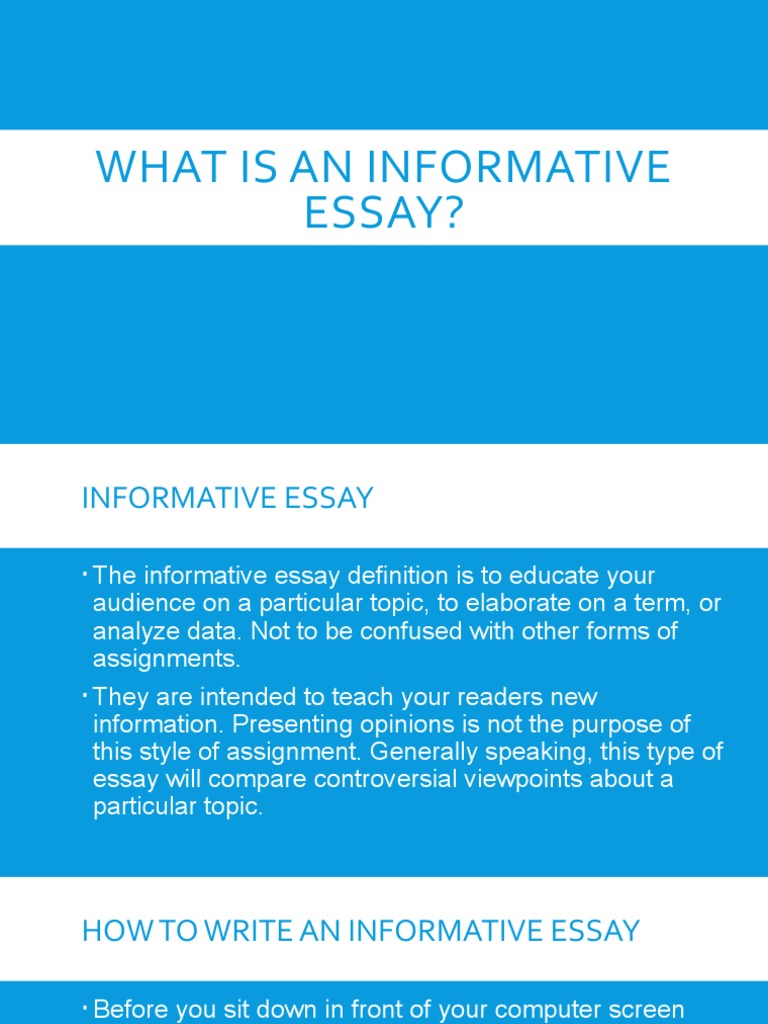 What Is An Informative Essay | PDF | Essays | Vocabulary