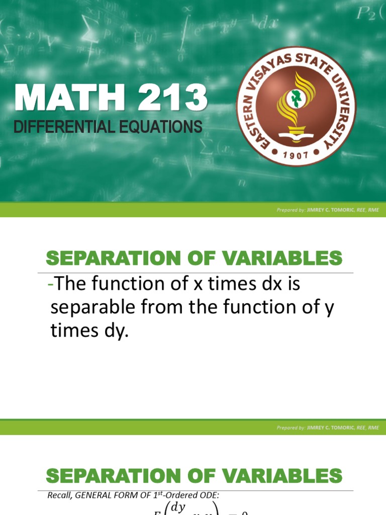 MATH 213 Chapter 2 - PDF | PDF | Ordinary Differential Equation ...