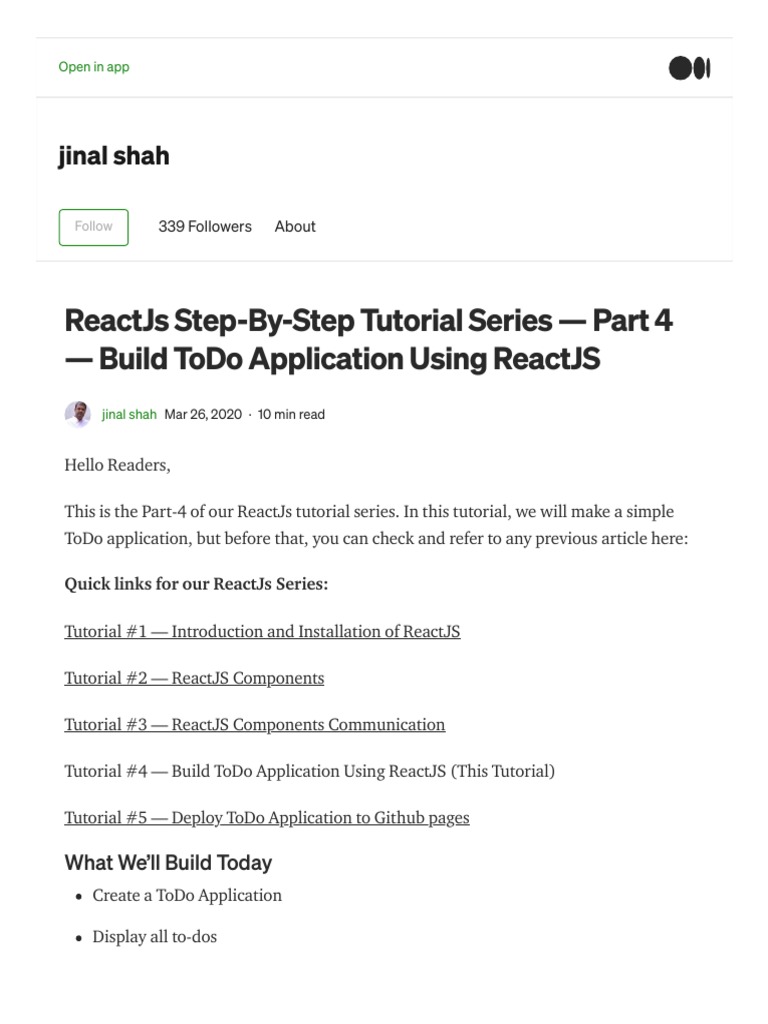 ReactJs Step-By-Step Tutorial Series - Part 4 - Build ToDo Application ... ReactJs Step-By-Step Tutorial Series - Part 4 - Build ToDo Application ...