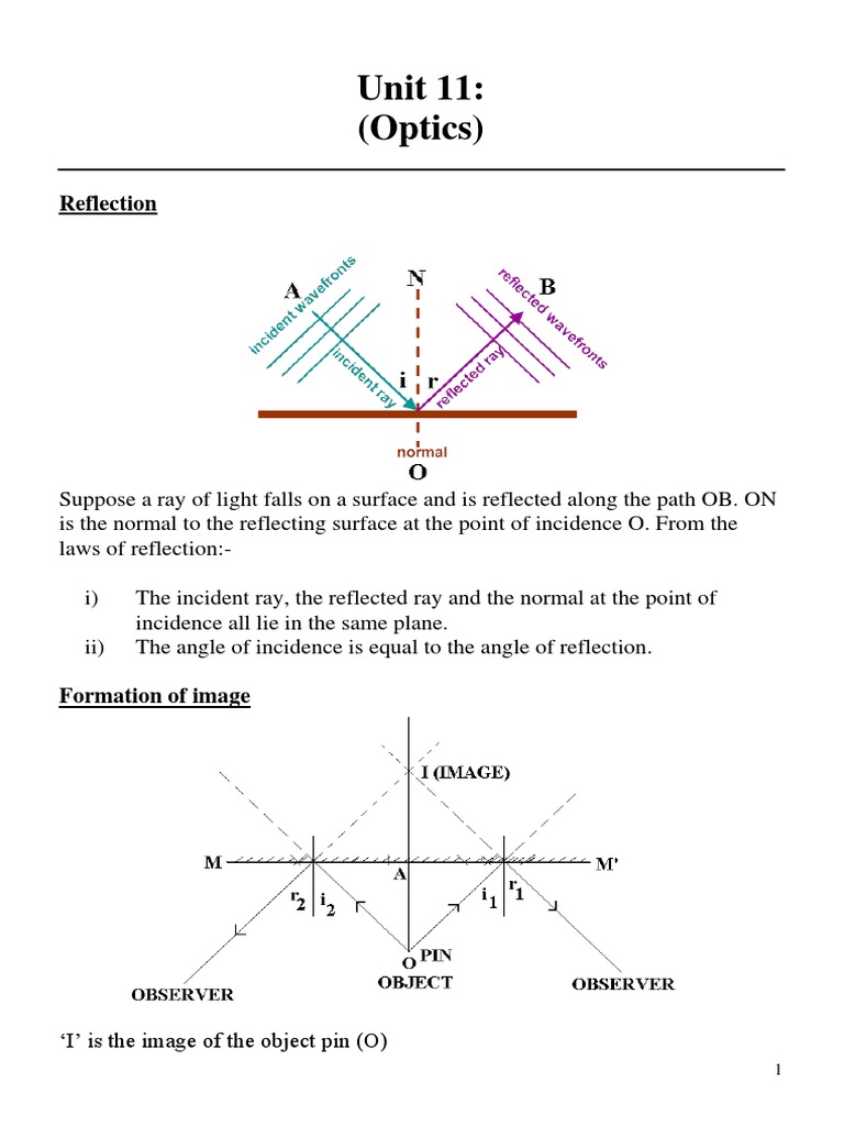 Reflection and Refraction | PDF | Refraction | Reflection (Physics)