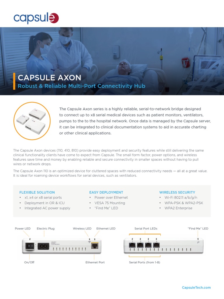 Capsule ProductBrief-Axon 082219 | PDF | Wi Fi | Ieee 802.11
