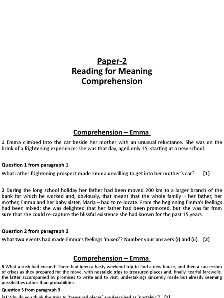 Paper-2 Reading For Meaning Comprehension | PDF | Teachers