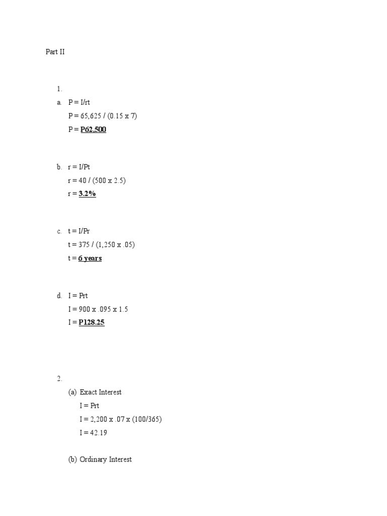 MMW Problem Set 2 Part II | PDF | Interest | Loans