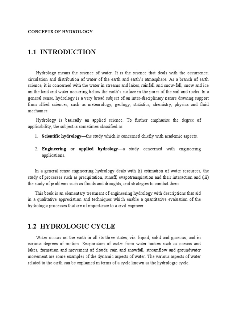 Concepts of Hydrology | PDF | Hydrology | Groundwater