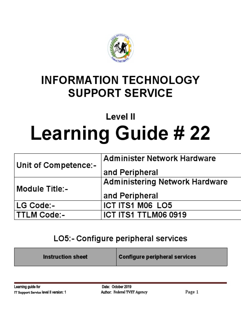 Learning Guide # 22: Information Technology Support Service | PDF | Ip ...