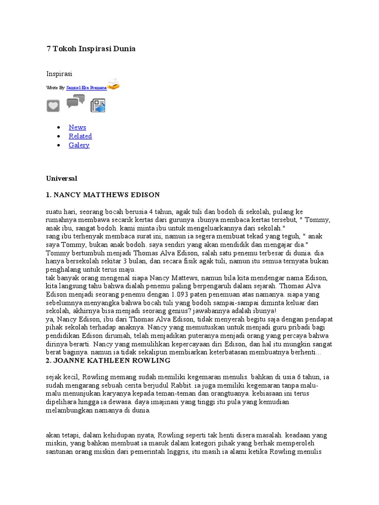7 Tokoh Inspirasi Dunia | PDF