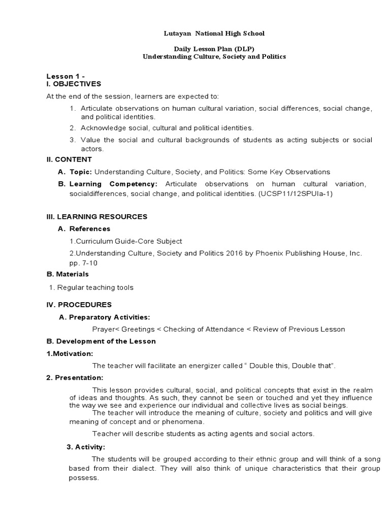 Understanding Culture Society and Politi | PDF | Teachers | Curriculum