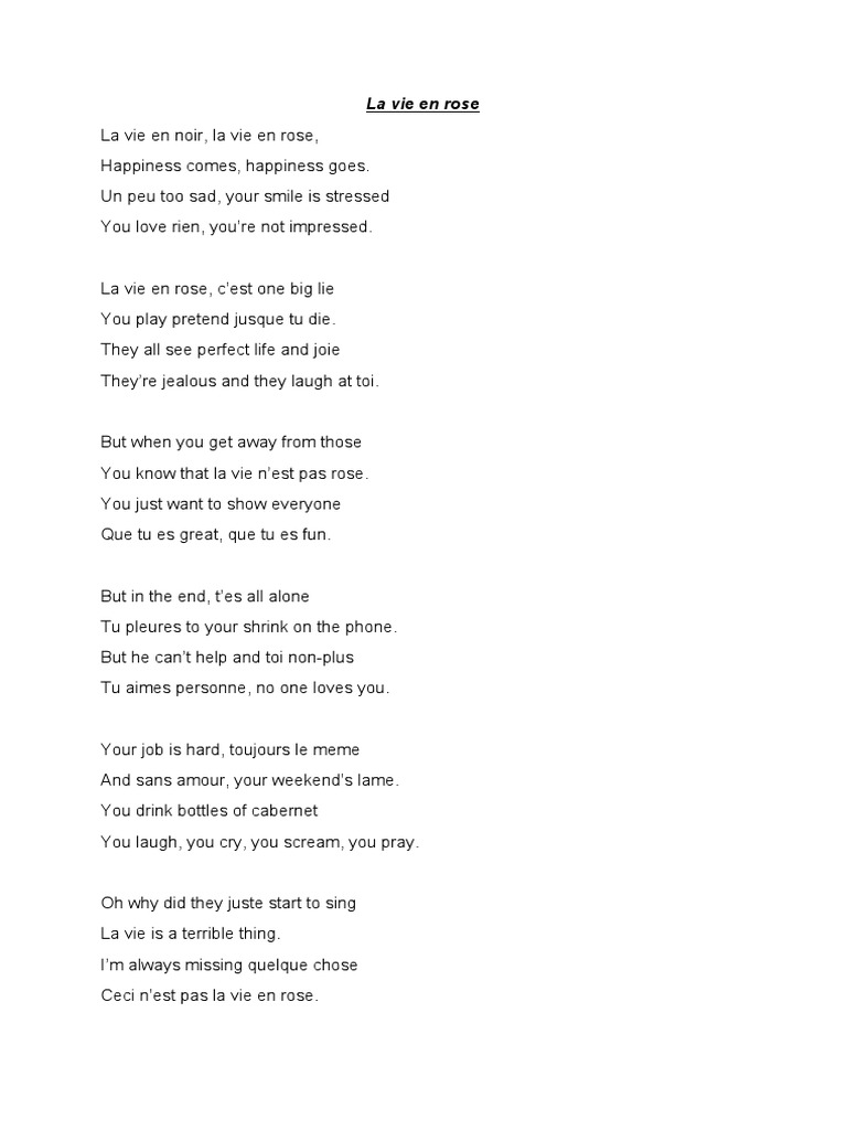 La Vie en Rose | PDF