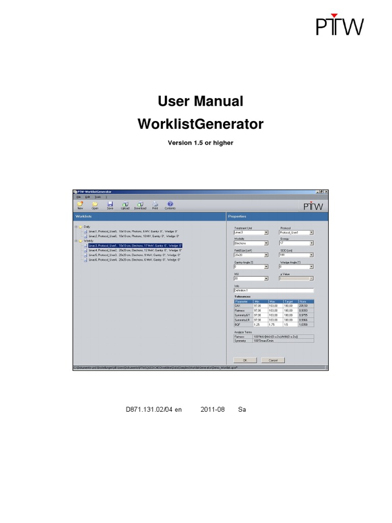 WorklistGenerator User Manual | PDF | Microsoft Windows | Windows 7
