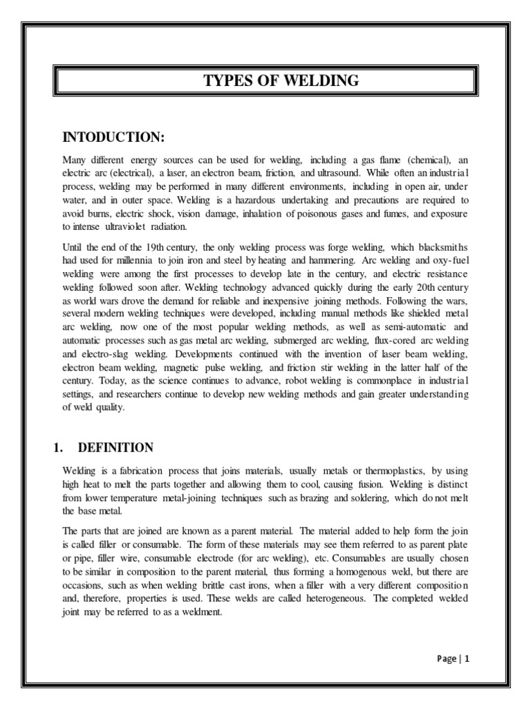 Types of Welding | PDF | Construction | Welding