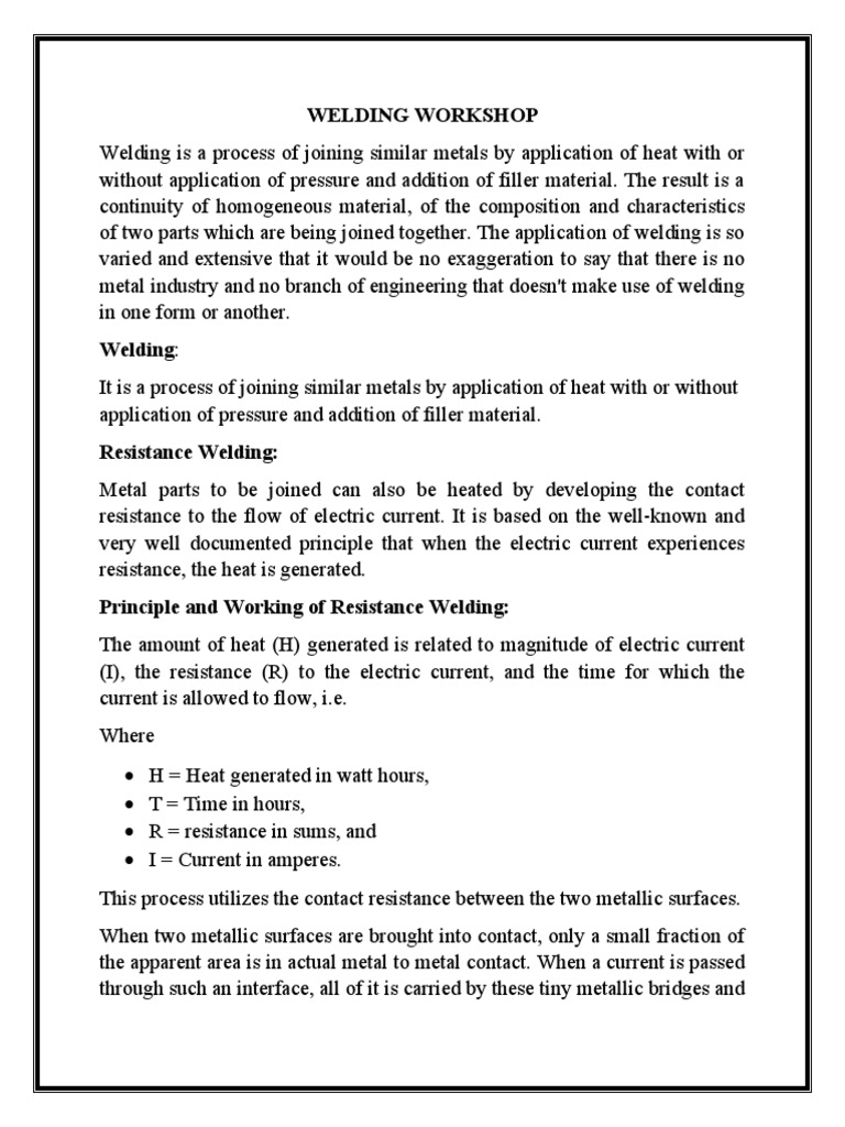 Welding Workshop | Download Free PDF | Construction | Welding