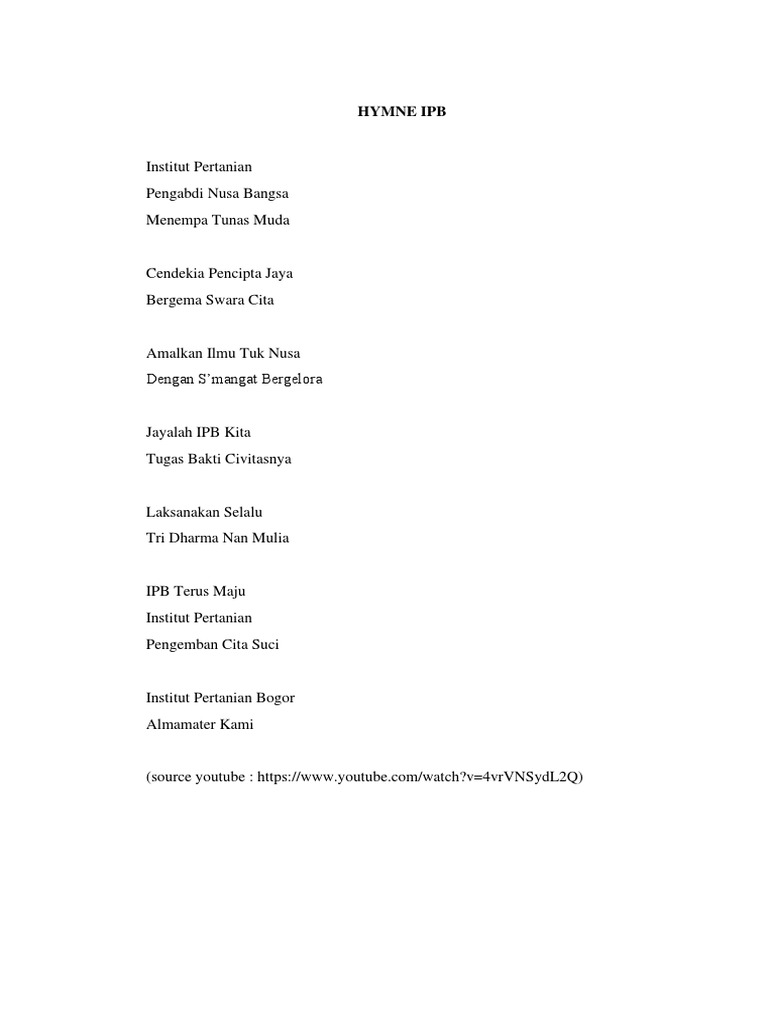 Hymne Ipb | PDF