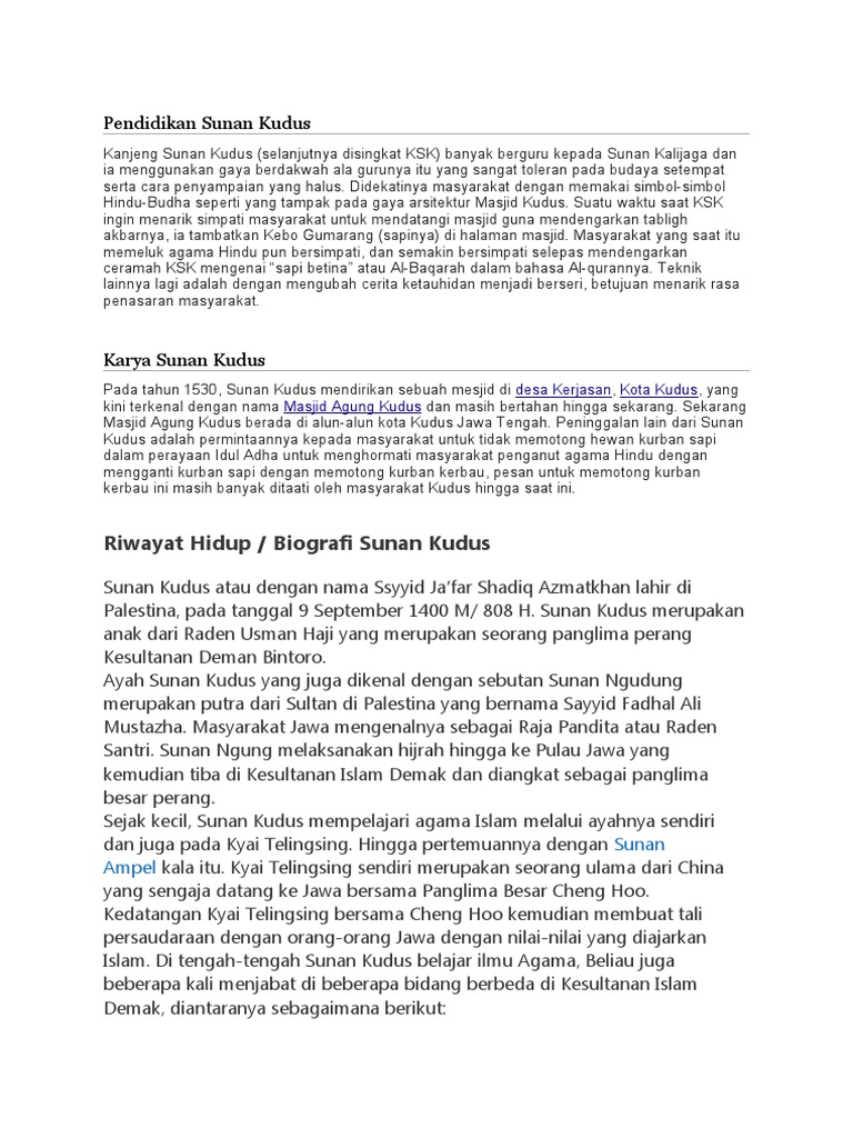 Pendidikan Sunan Kudus | PDF