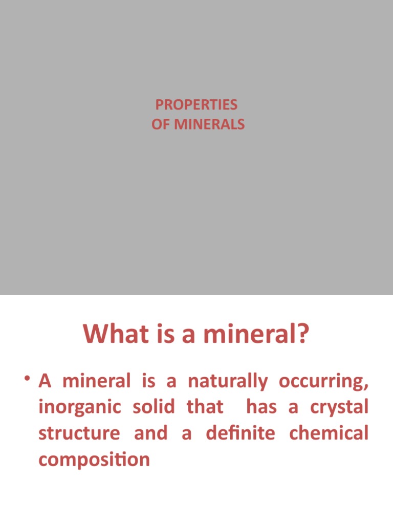 Properties of Minerals | PDF | Minerals | Materials