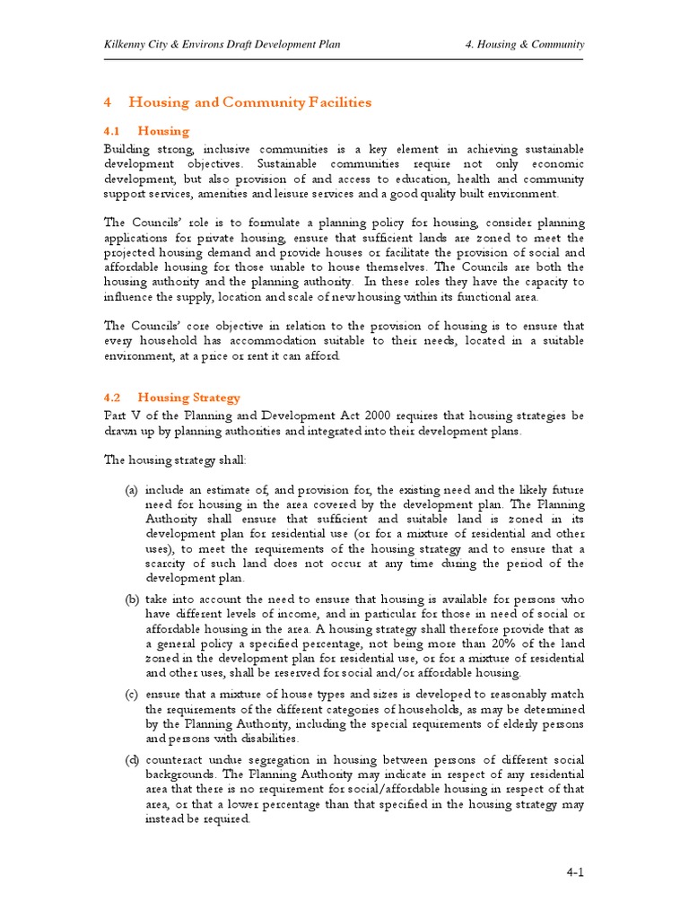 Ch4 HousingAndCommunityFacilties | PDF | Affordable Housing | Health Care